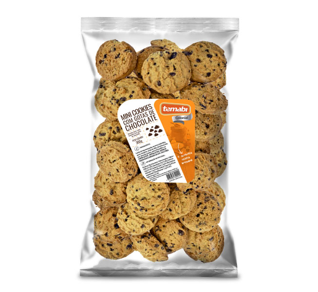 MINI COOKIES COM GOTAS DE CHOCOLATE 300G - Temabi